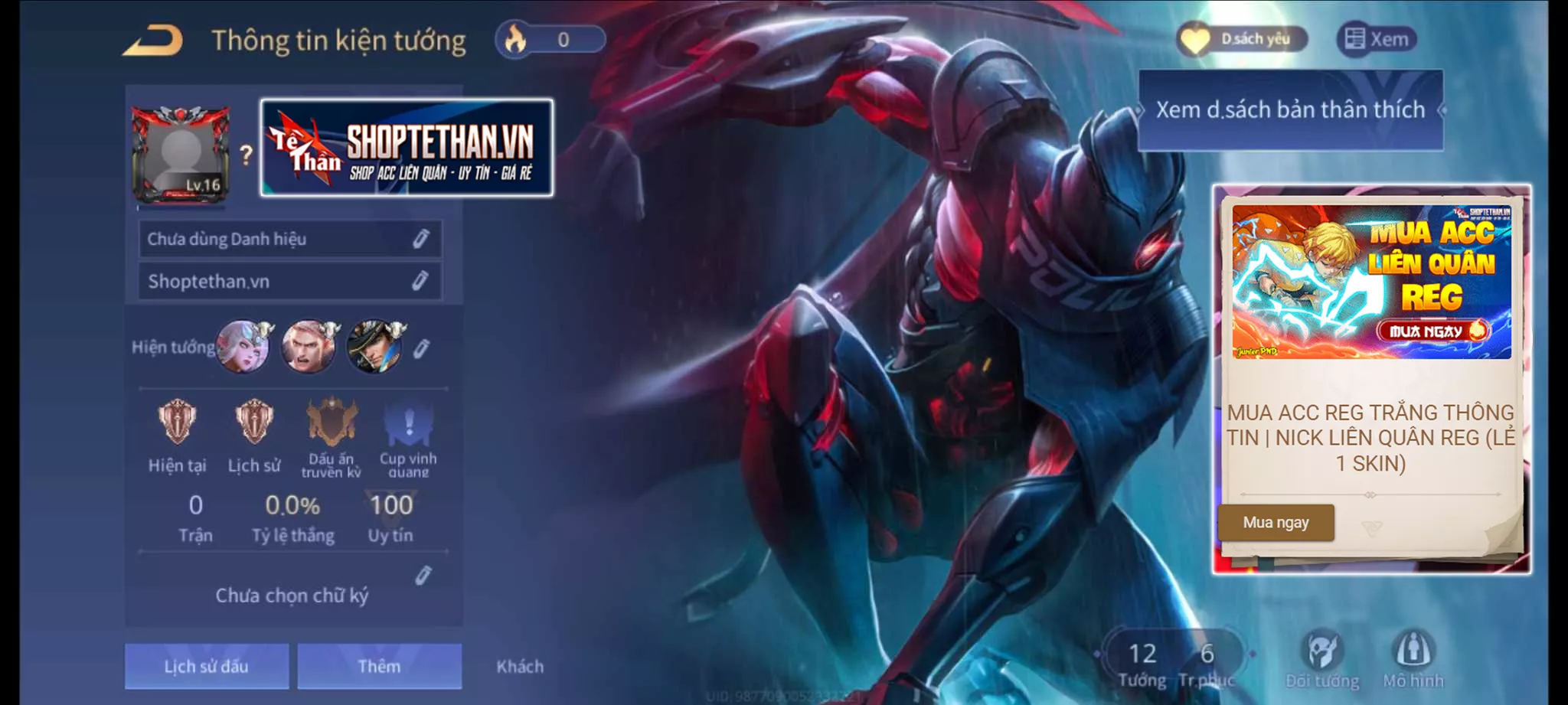 Acc #36941: (SALE) ACC REG: Quillen đặc công mãng xà, sẵn tướng, free đổi tên trắng thông tin ...